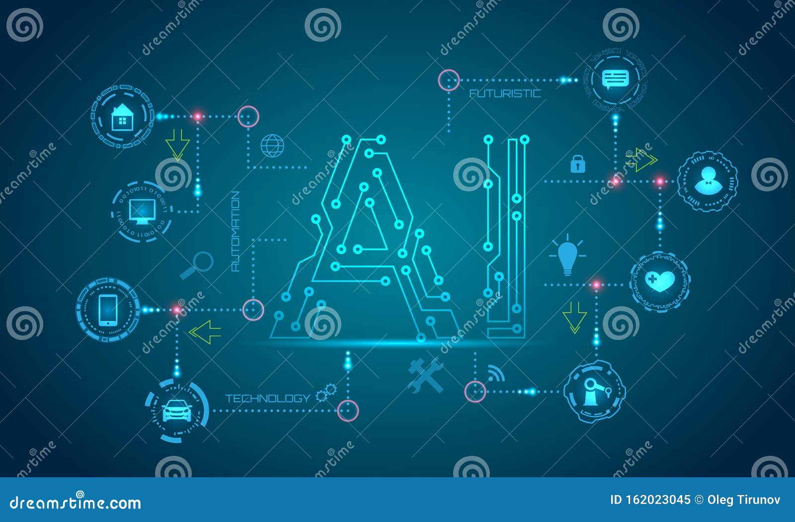 AI Artificial Intelligence Concept Machine Learning, Nanotechnologies ...