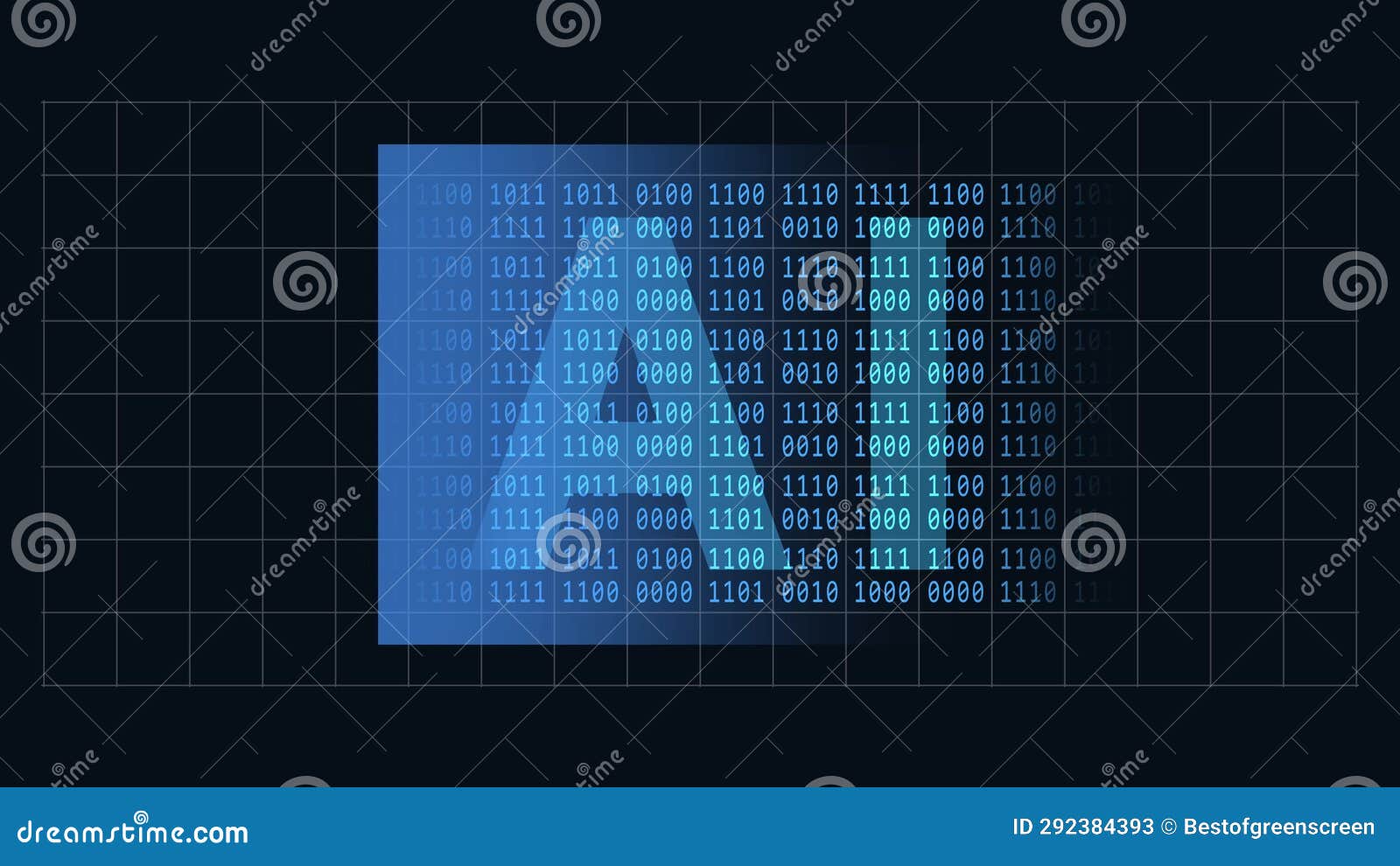 AI Artificial Intelligence Concept - Movement of Spotlight Window Over ...