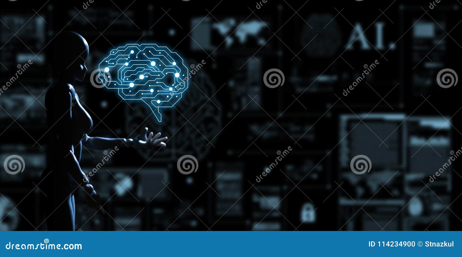 AI, Artificial Intelligence Conceptual of Next Generation Techno Stock ...