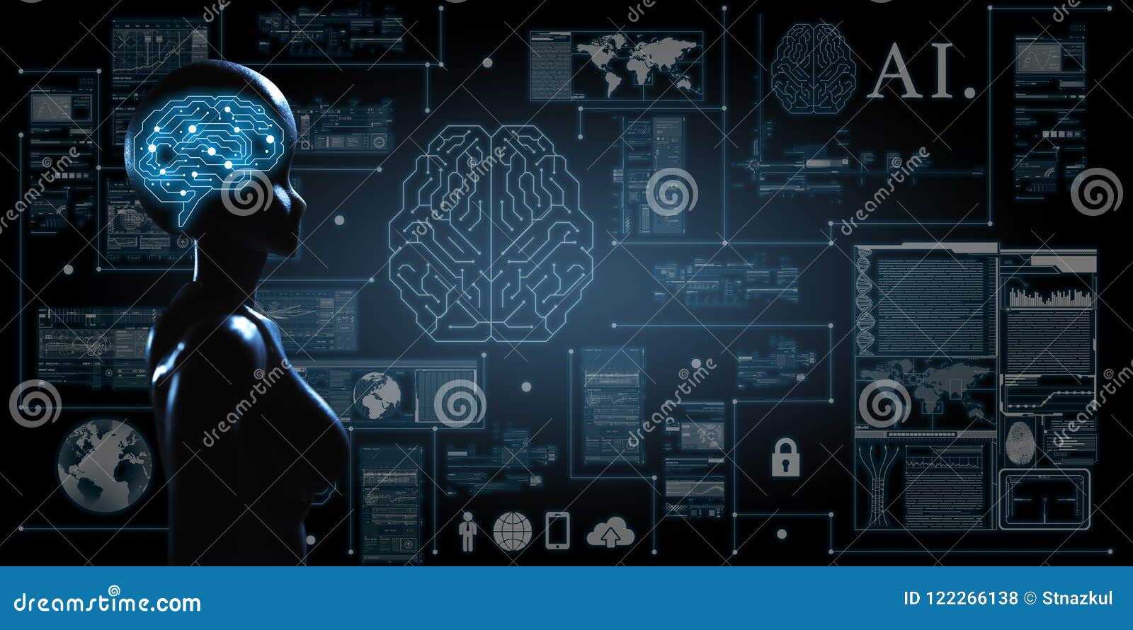 AI, Artificial Intelligence Conceptual of Next Generation Techno Stock ...