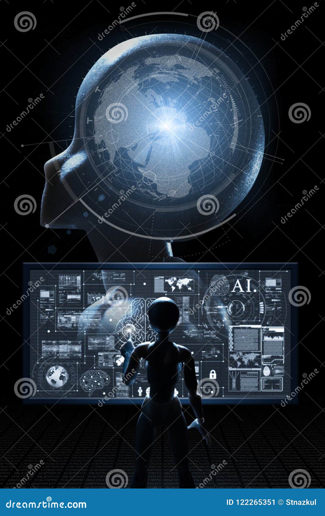 AI, Artificial Intelligence Conceptual of Next Generation Techno Stock ...