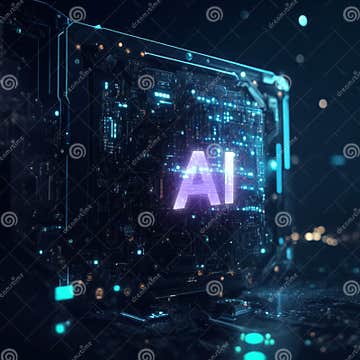 Ai Artificial Intelligence and Data Science, Technology, Brain Machine Learning, 3d Rendering ...