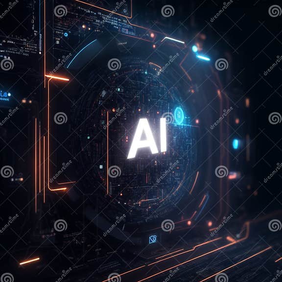 Ai Artificial Intelligence and Data Science, Technology, Brain Machine Learning, 3d Rendering ...