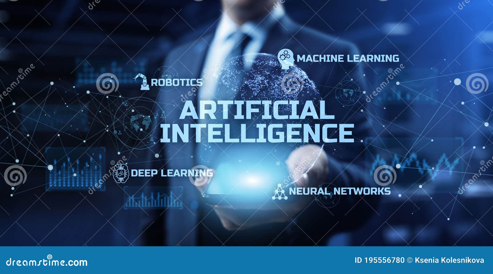 AI Artificial Intelligence Deep Machine Learning. Smart Technology ...