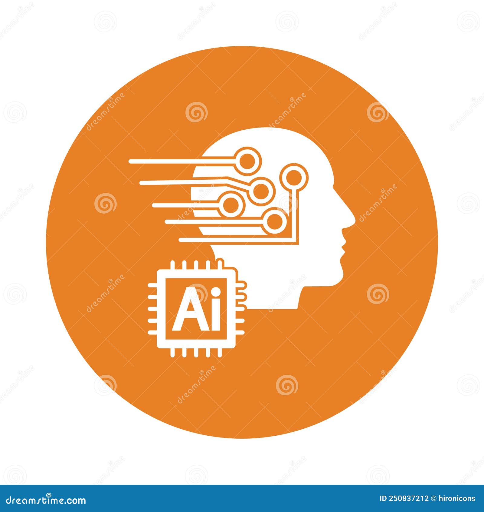 Ai, Artificial Intelligence, Digital Icon. Orange Color Vector EPS ...
