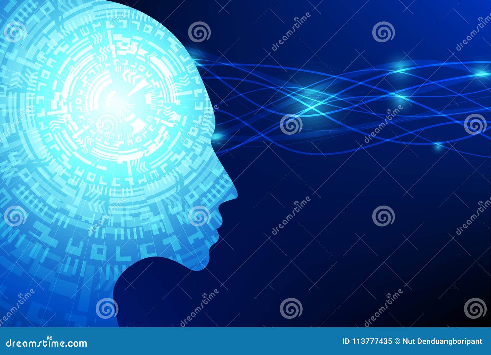 Ai Artificial Intelligence Future Technology Blue Background Stock ...