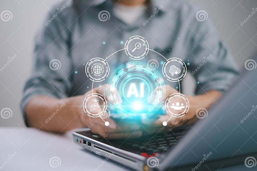 AI, Artificial Intelligence Generate or Analytics Software Computer ...