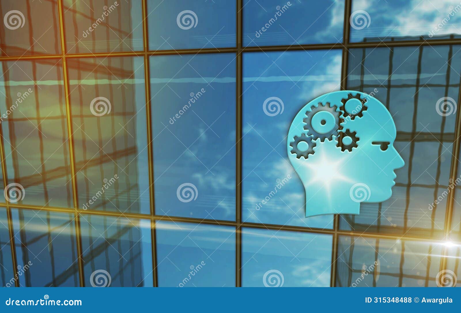 AI Artificial Intelligence Glass Building Concept Stock Illustration ...