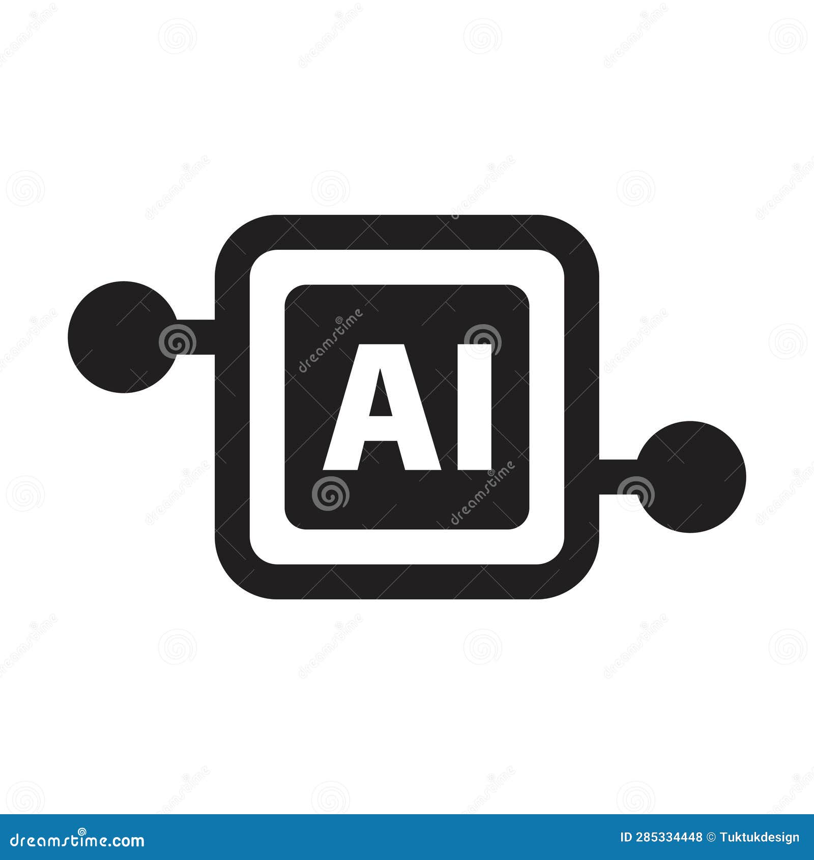 AI, Artificial Intelligence Icon Digital Micro Chip for Computer and ...