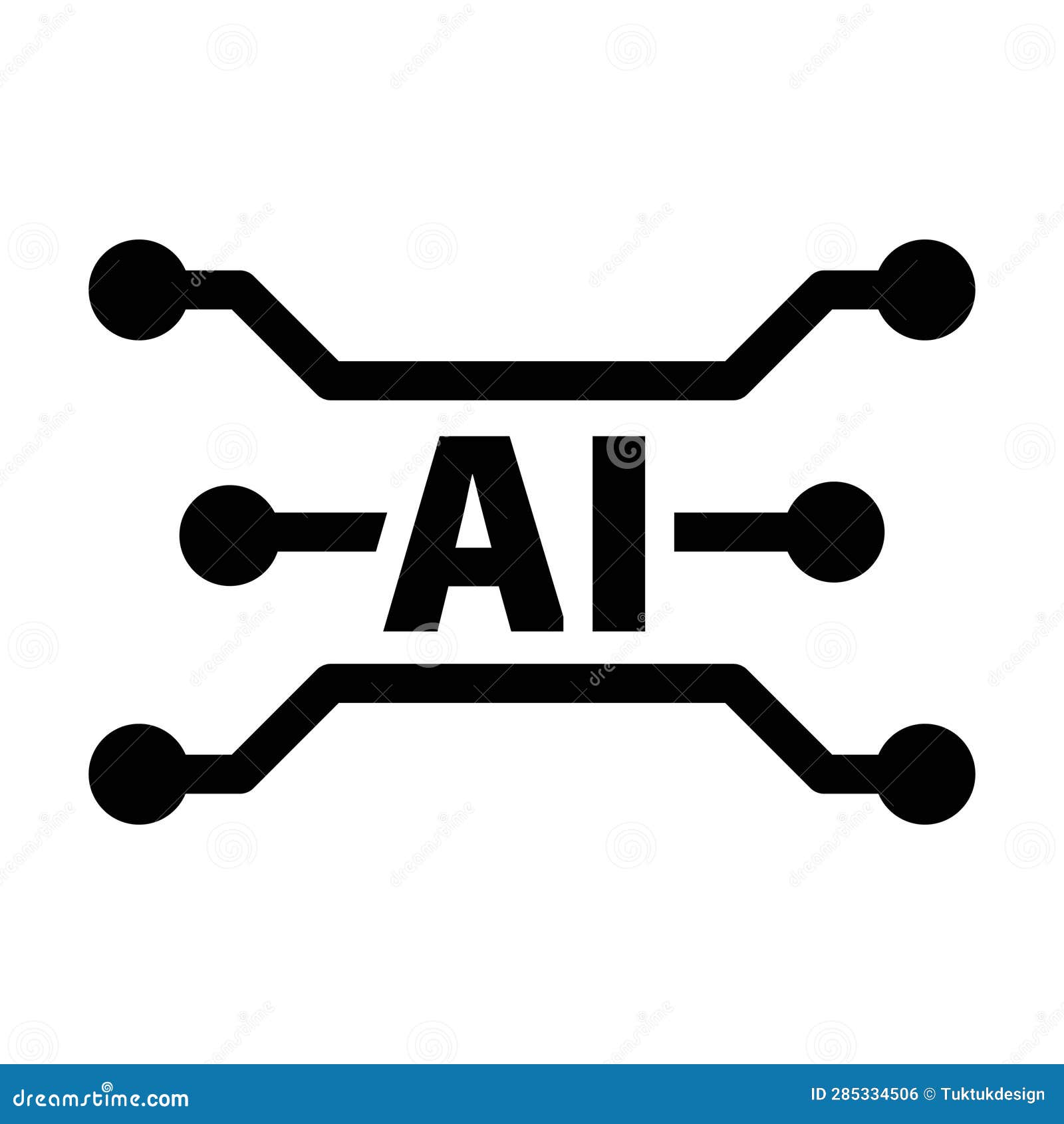 AI, Artificial Intelligence Icon Digital Micro Chip for Computer and ...