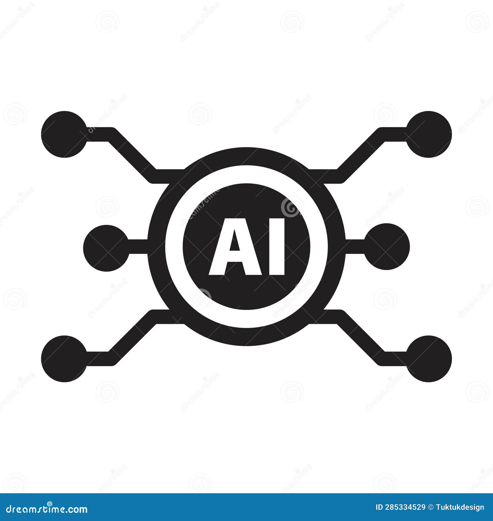 AI, Artificial Intelligence Icon Digital Micro Chip for Computer and ...