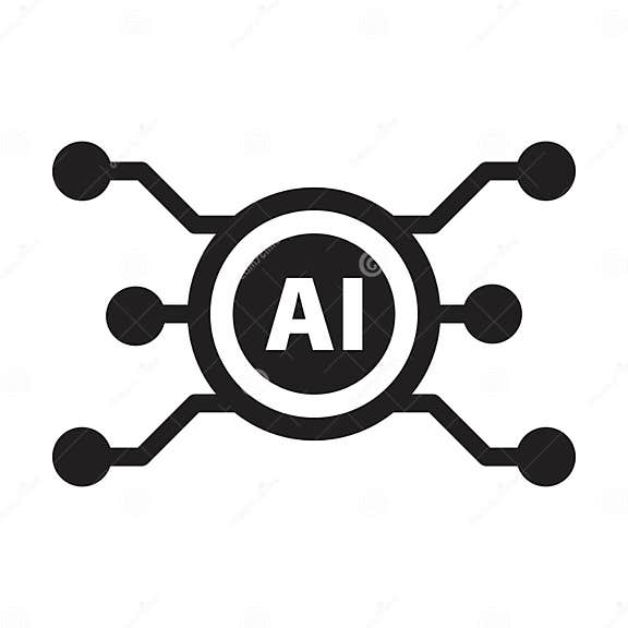 AI, Artificial Intelligence Icon Digital Micro Chip for Computer and ...
