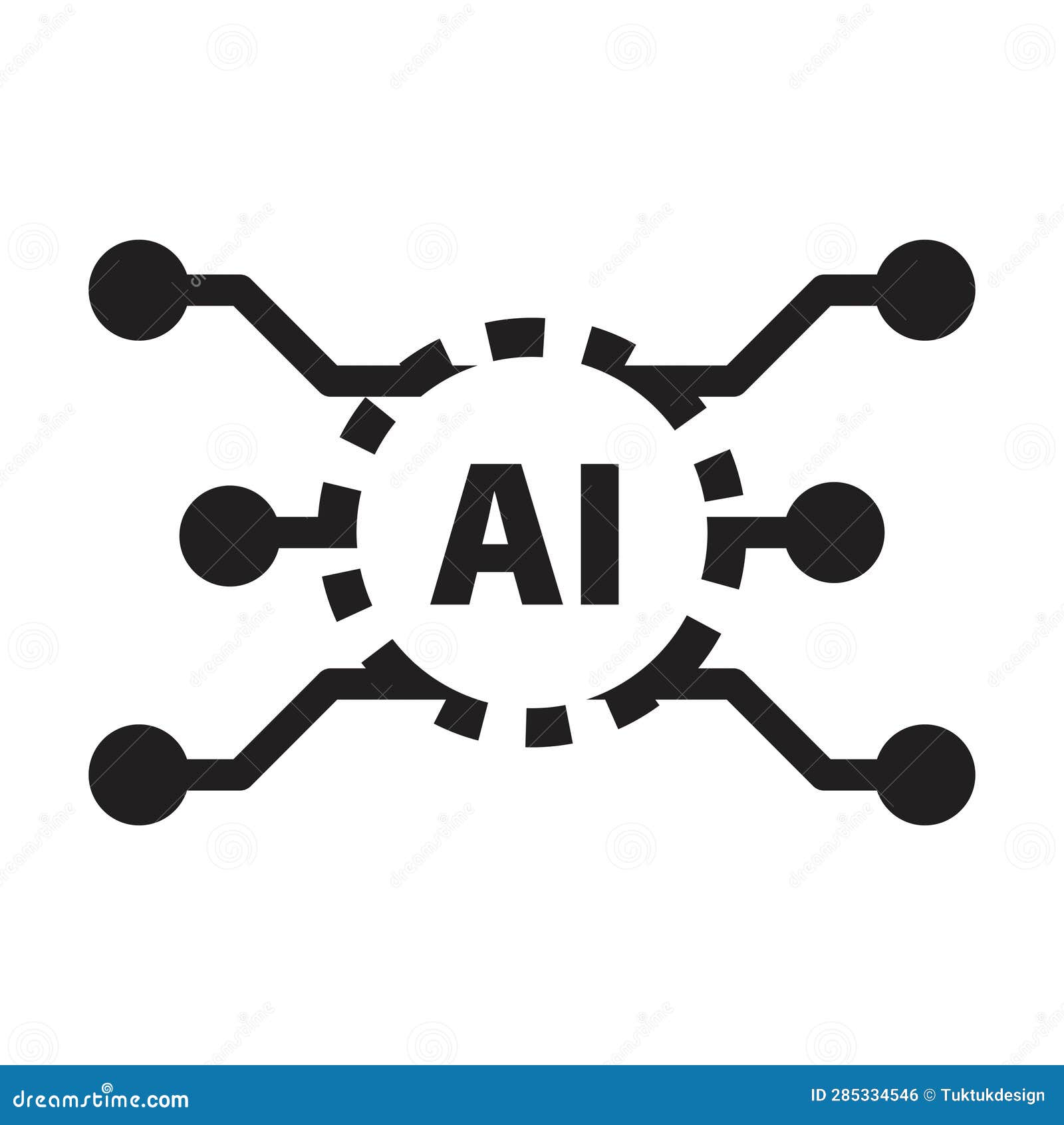 AI, Artificial Intelligence Icon Digital Micro Chip for Computer and ...