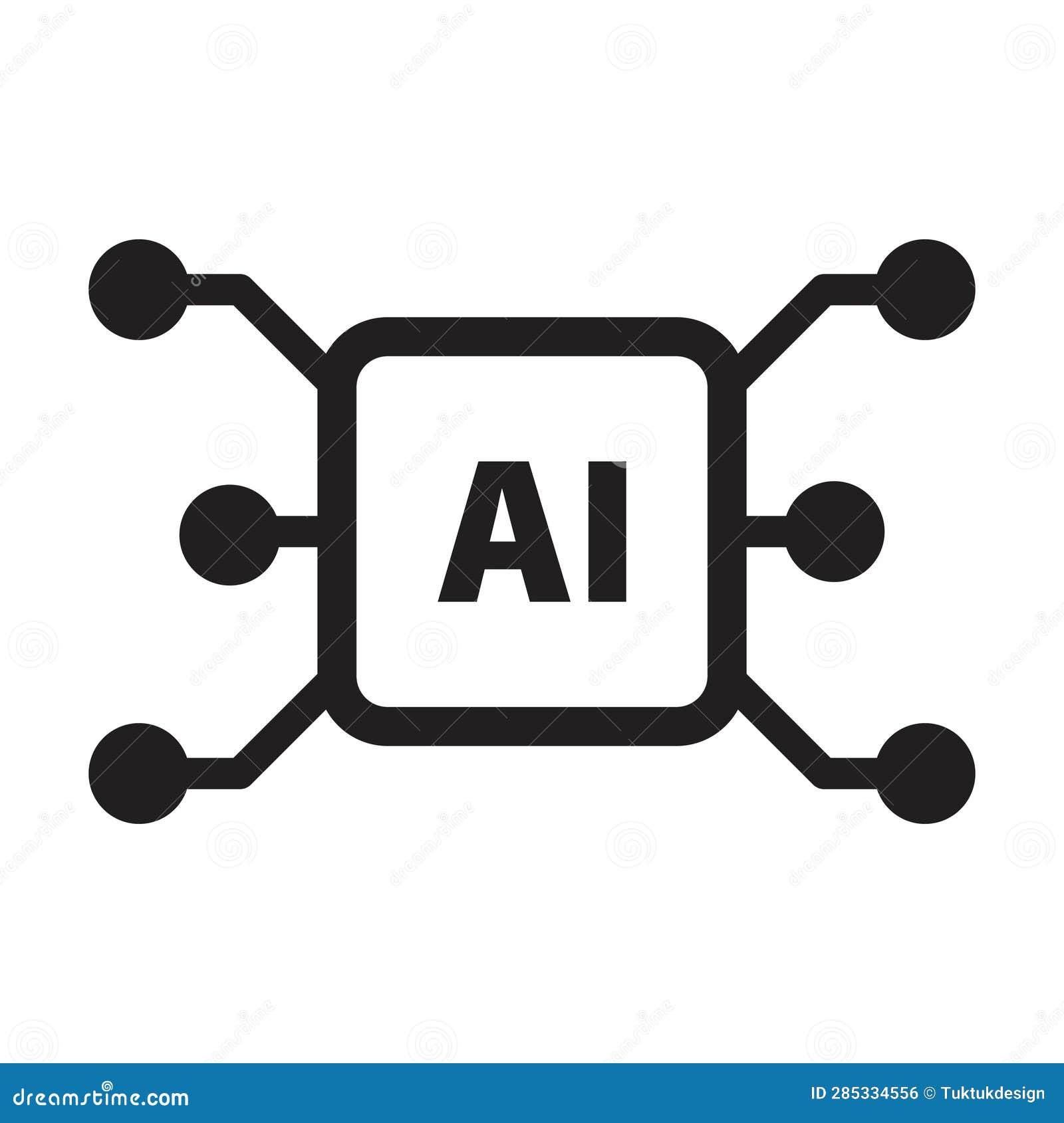 AI, Artificial Intelligence Icon Digital Micro Chip for Computer and ...