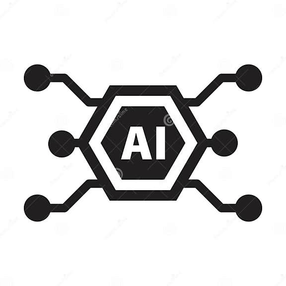AI, Artificial Intelligence Icon Digital Micro Chip for Computer and ...