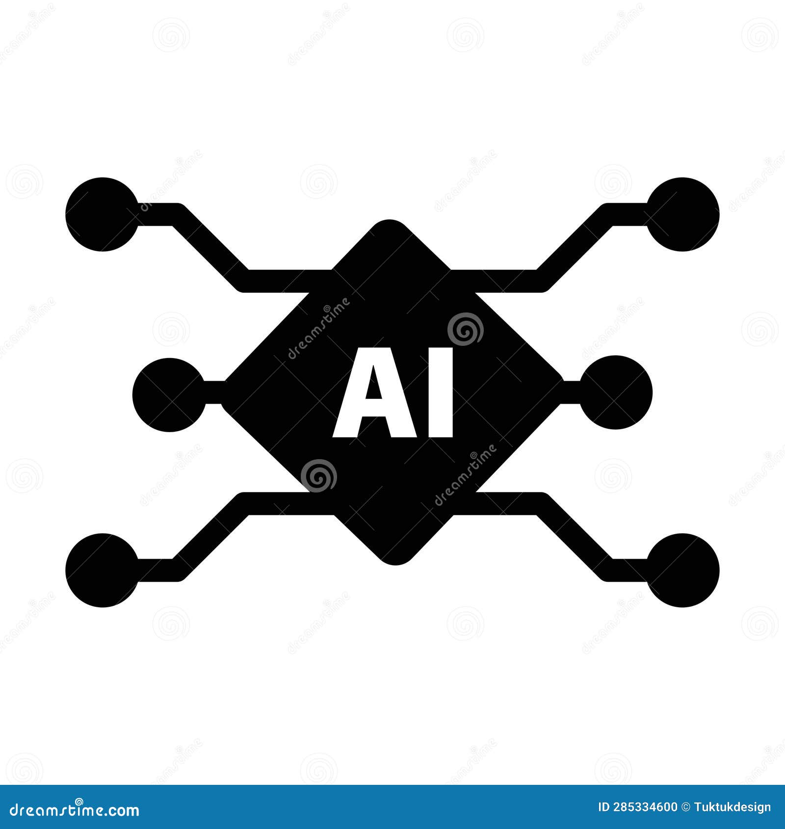 AI, Artificial Intelligence Icon Digital Micro Chip for Computer and ...