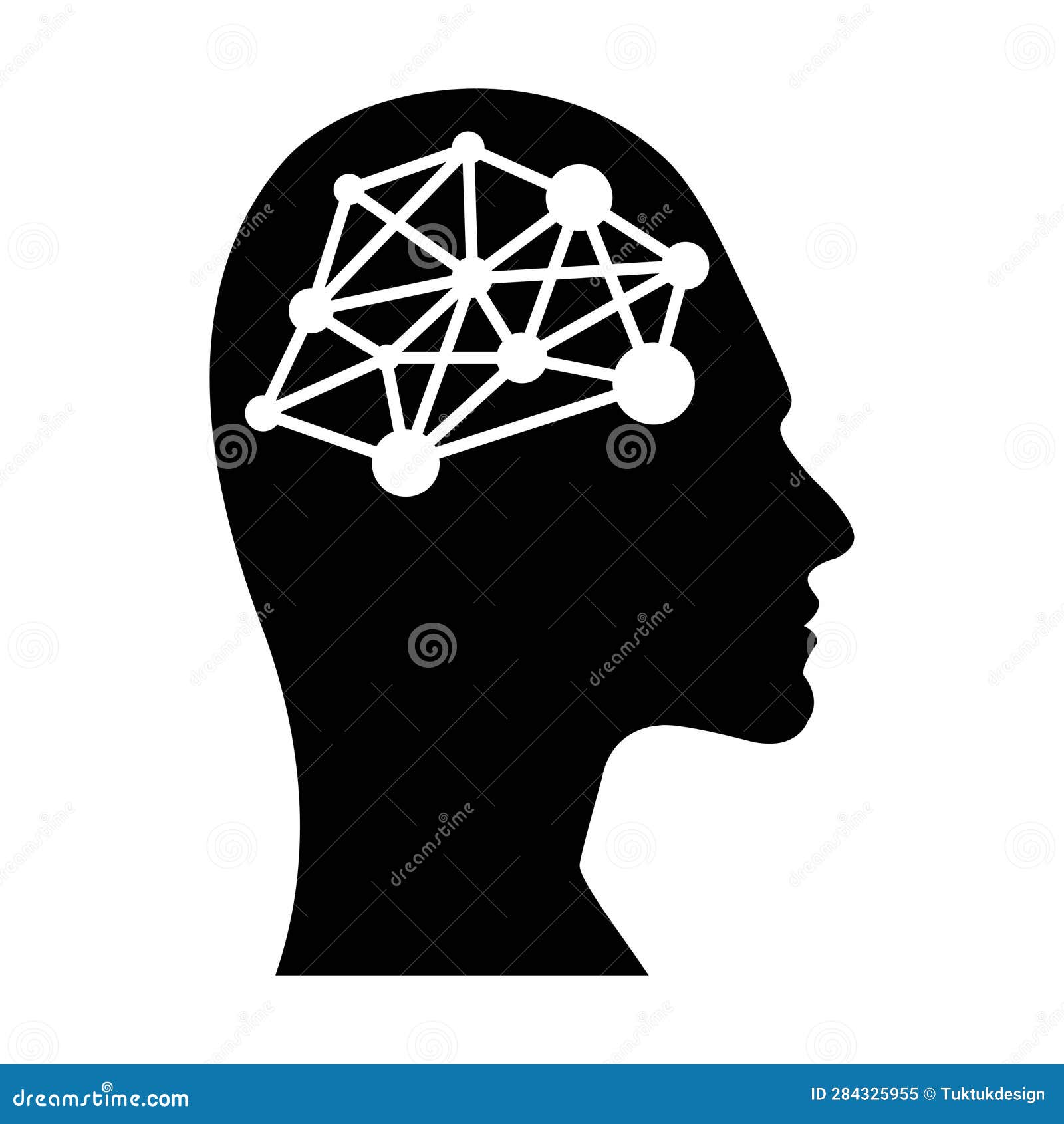 AI, Artificial Intelligence Icon of Human Face with a Digital Chip on ...