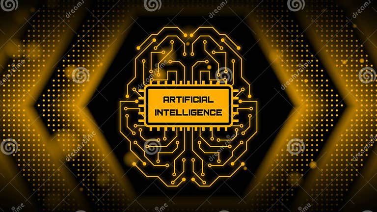 AI Artificial Intelligence Lettering - Electronic Brain with Control ...
