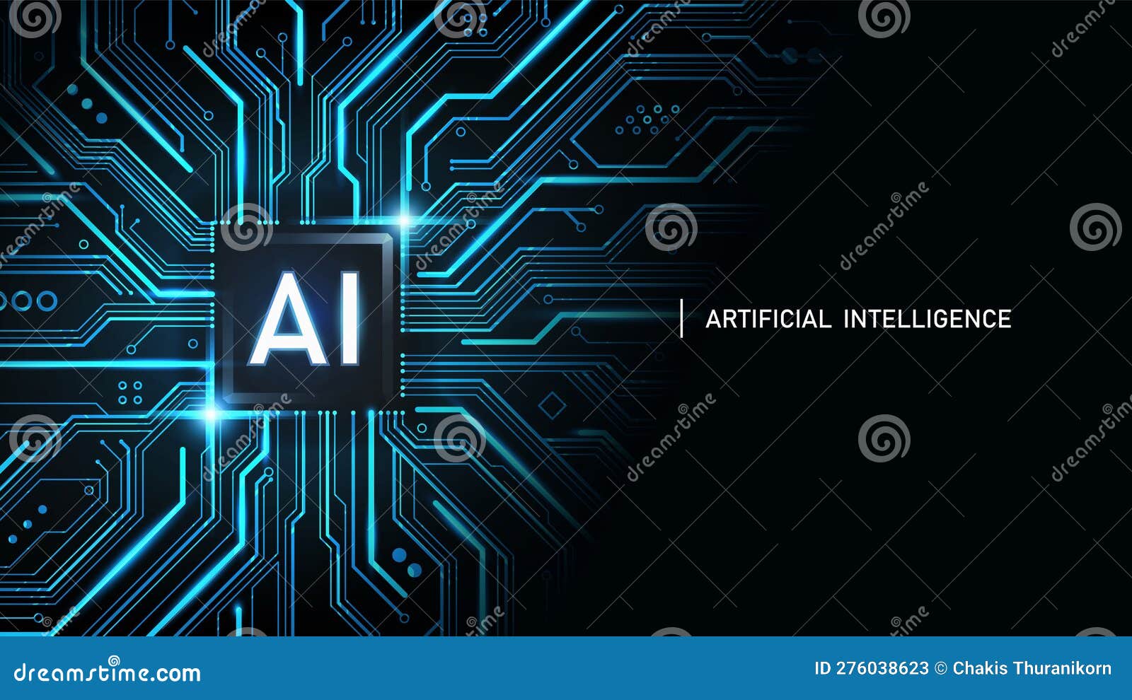 AI Artificial Intelligence Logo On Chipset Circuit Board And Copyscape ...