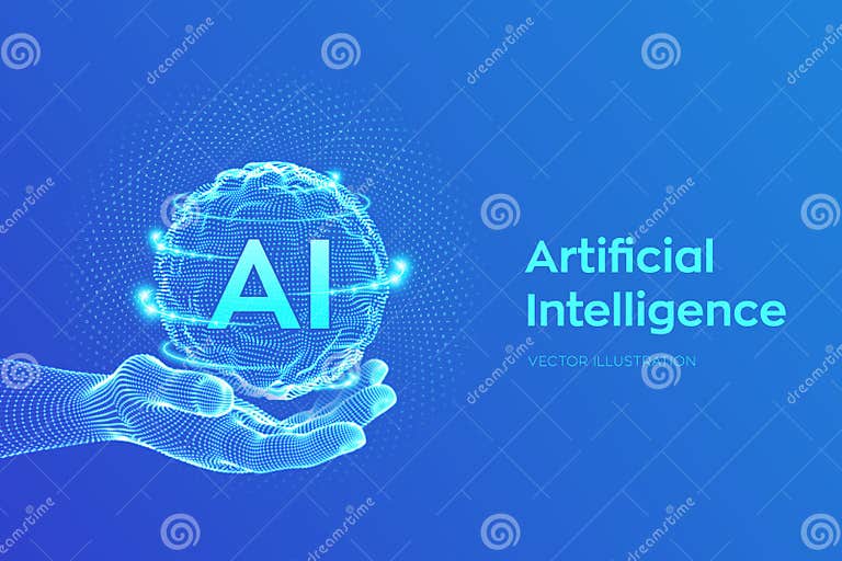 AI. Artificial Intelligence Logo in Hand. Artificial Intelligence and ...