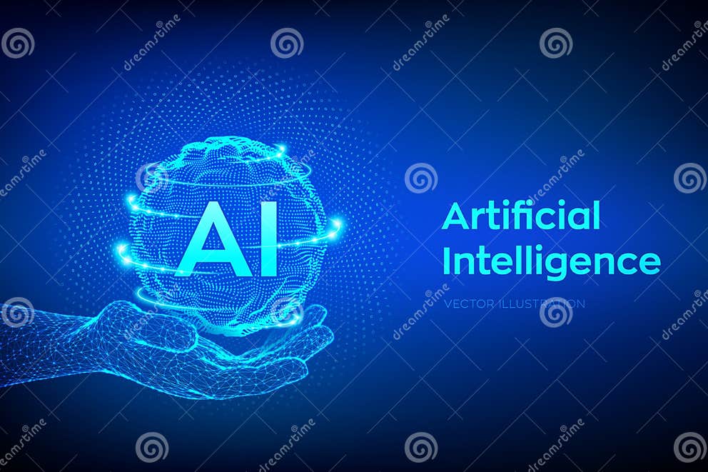 AI. Artificial Intelligence Logo in Hand. Artificial Intelligence and ...