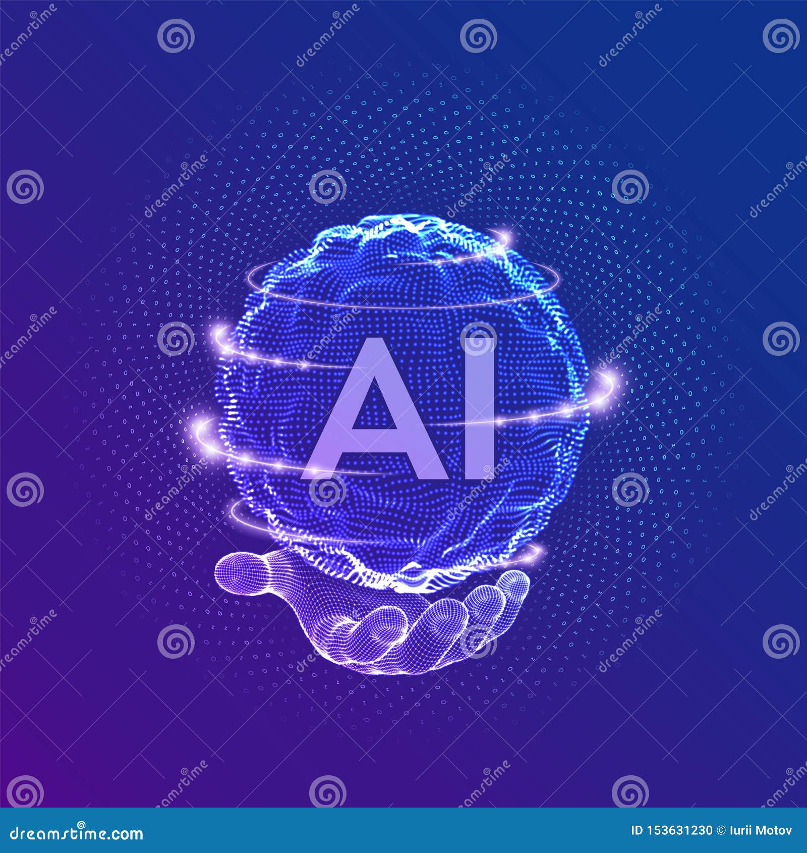 AI. Artificial Intelligence Logo in Hand. Artificial Intelligence and ...
