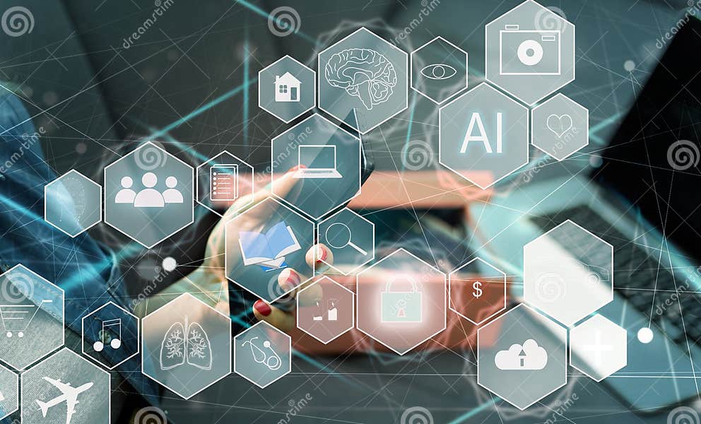 AI, Artificial Intelligence, Machine Learning, Neural Networks and Modern Technologies Concepts ...