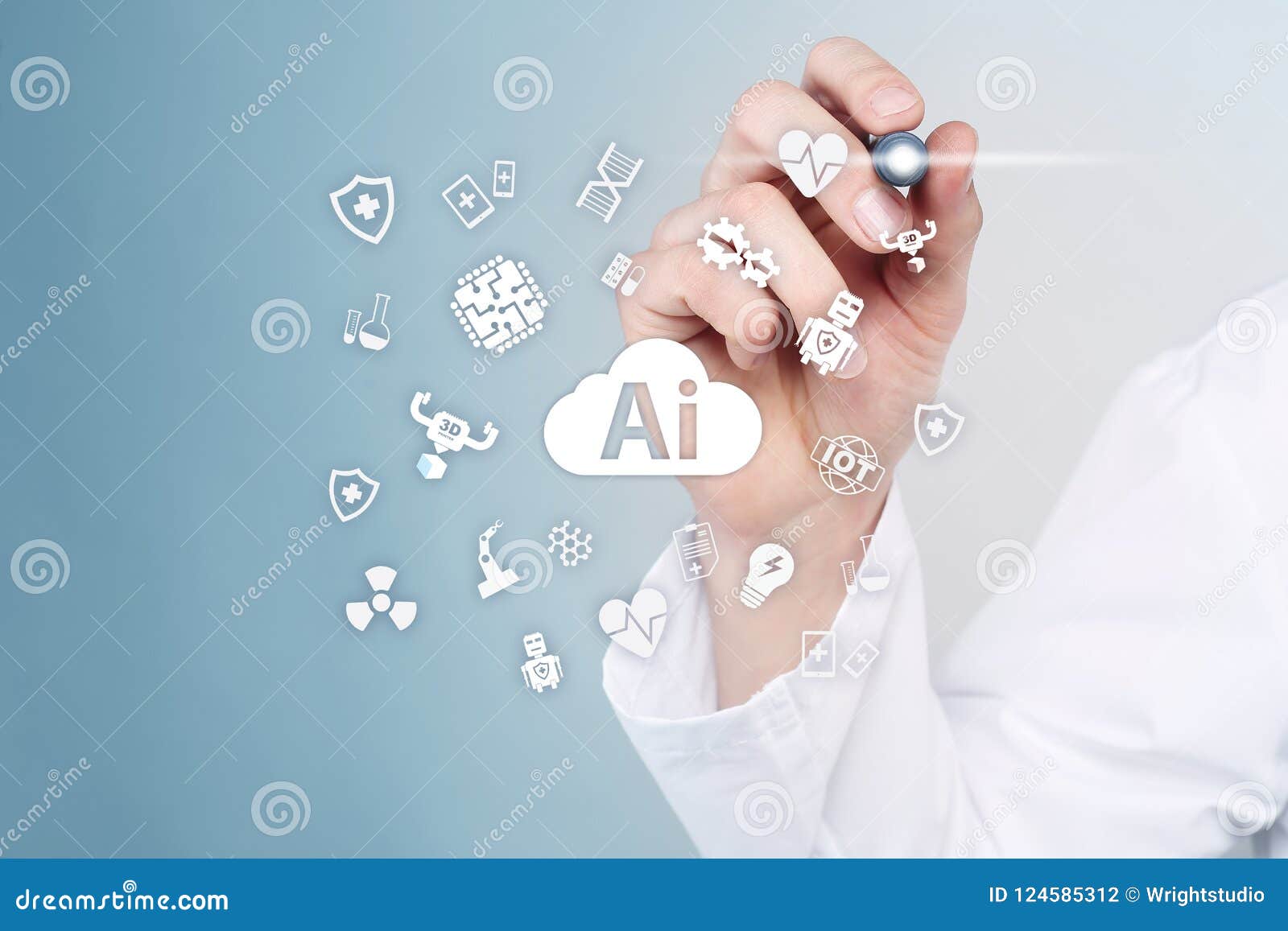 AI, Artificial Intelligence, in Modern Medical Technology. IOT and ...
