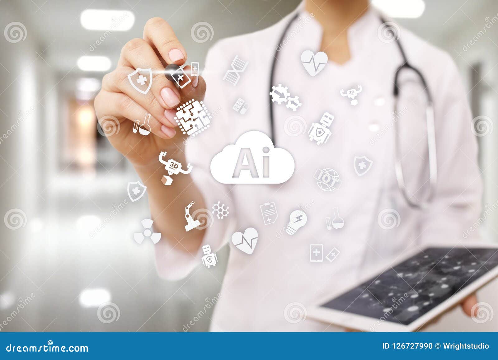 AI, Artificial Intelligence, in Modern Medical Technology. IOT and ...