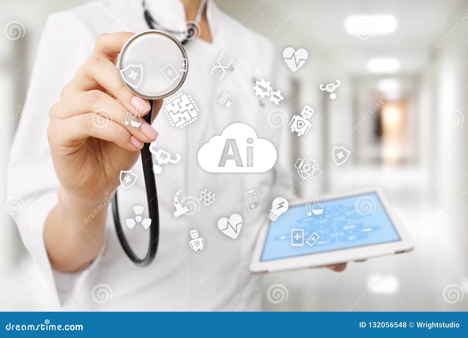 AI, Artificial Intelligence, in Modern Medical Technology. IOT and ...