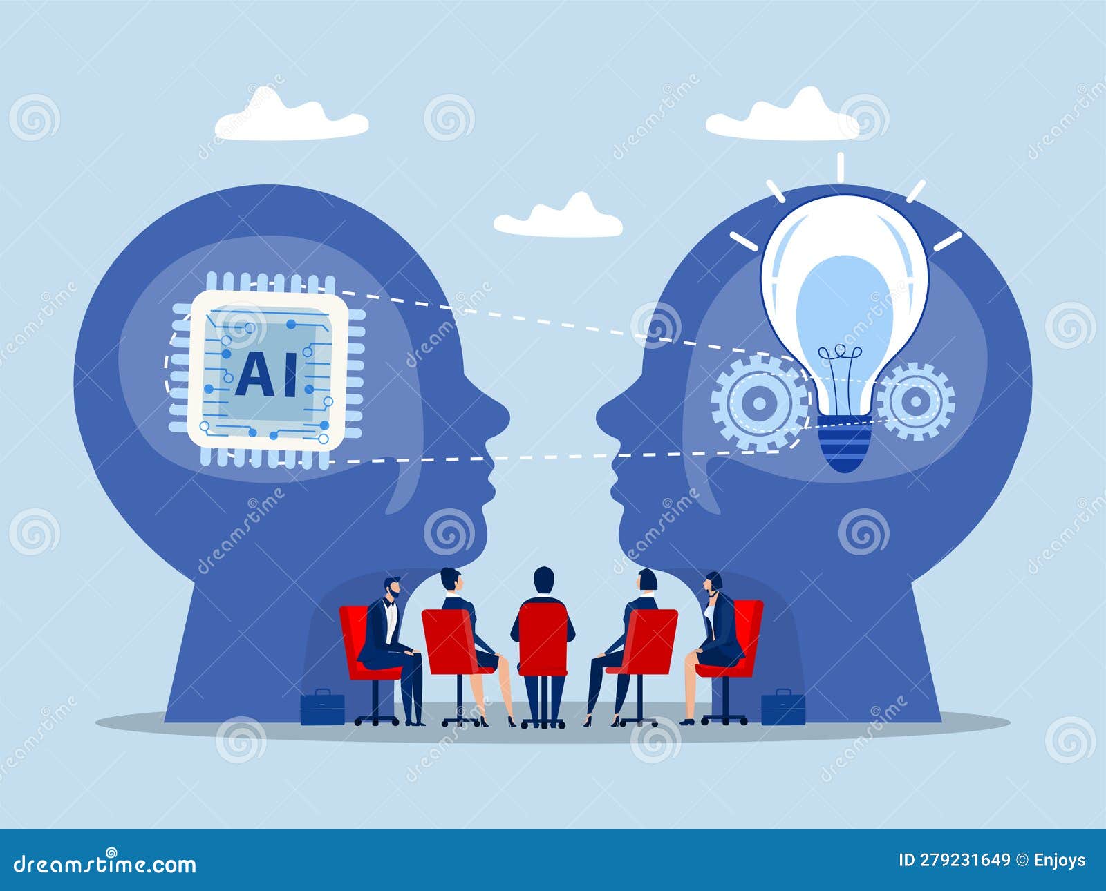 AI Artificial Intelligence or Processing Chip into Human Brain with ...