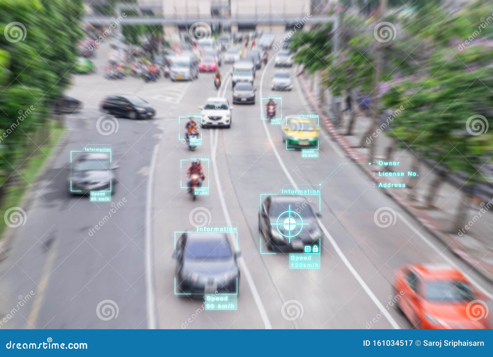 AI Artificial Intelligence and Recognition Cars Vehicles in City Concept Stock Image - Image of ...
