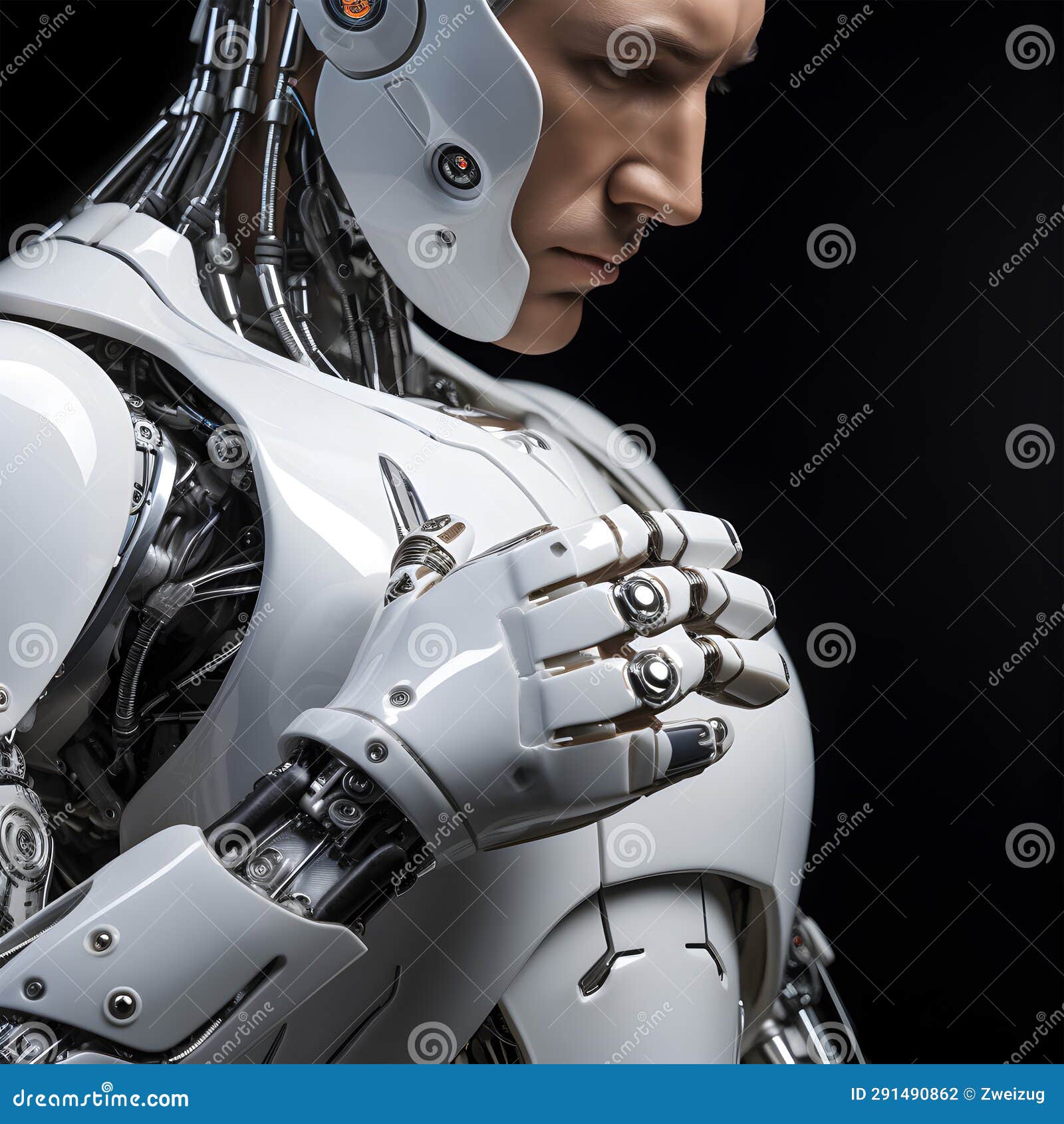 AI Artificial Intelligence Robot Android Cyborg Pondering What Lies ...