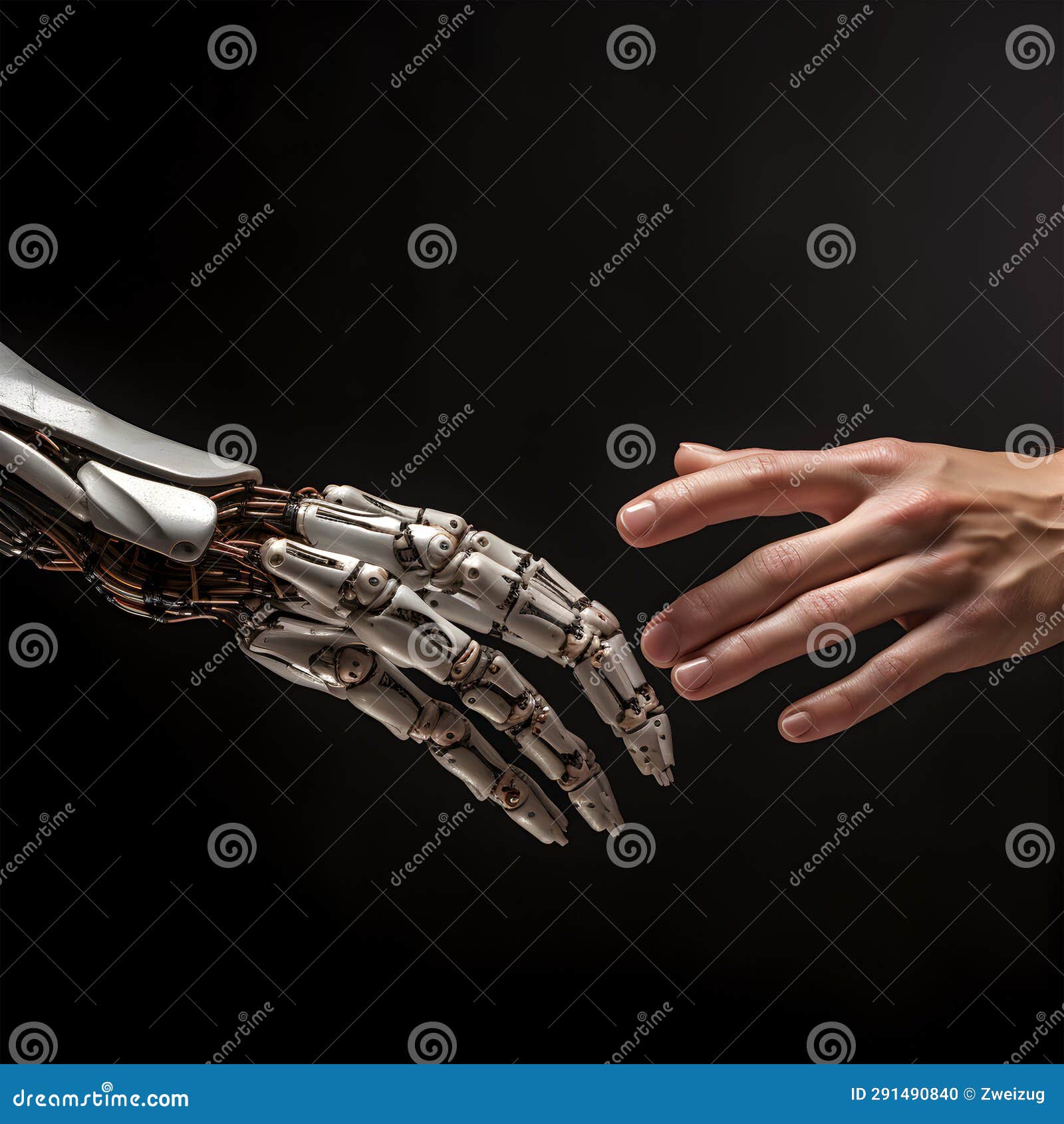 AI Artificial Intelligence Robot Android Hand Reaching Out for Human ...