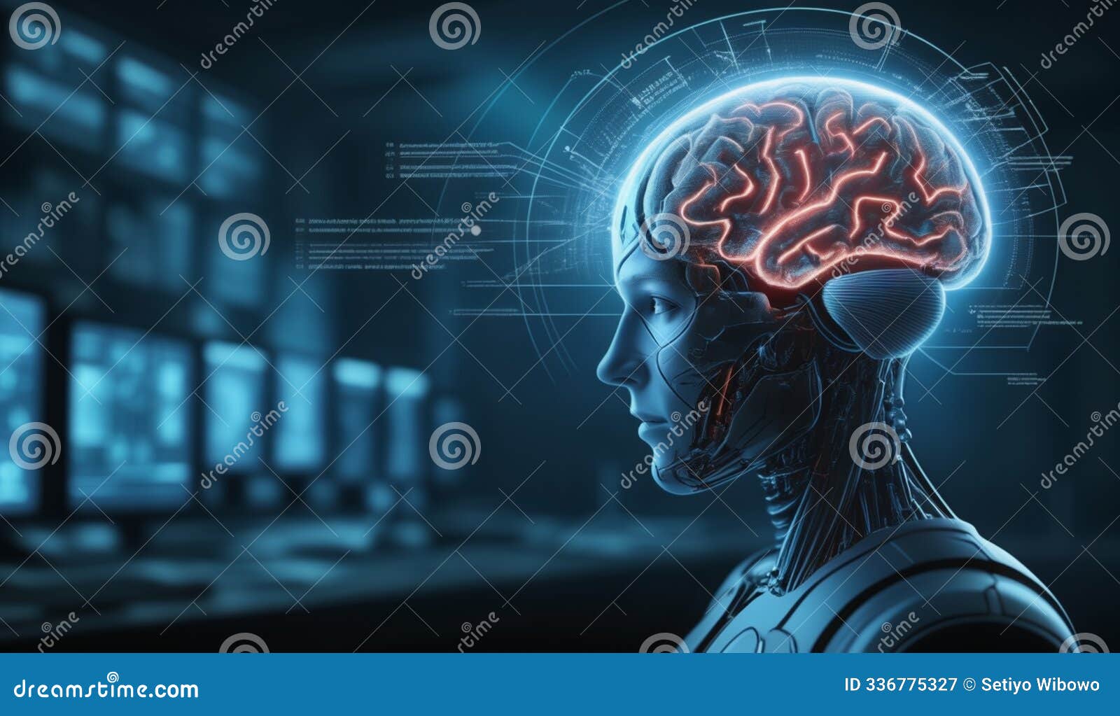 AI Artificial Intelligence Robot Brain Image Illustration Stock Image ...
