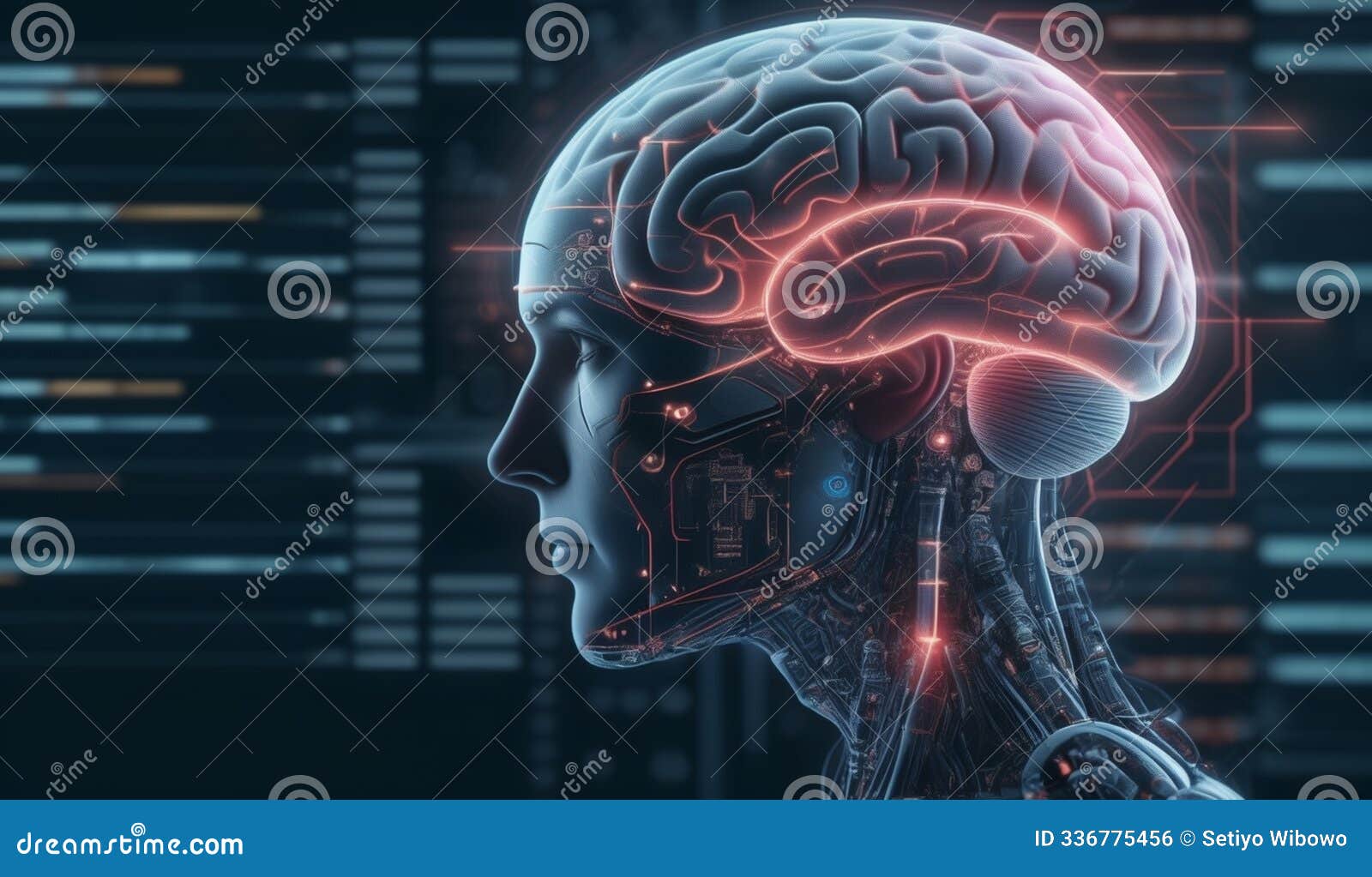 AI Artificial Intelligence Robot Brain Image Illustration Stock Photo ...
