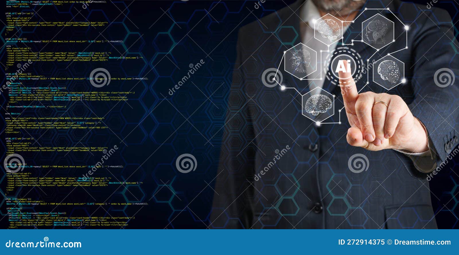 AI, Artificial Intelligence in Smartphone. Chat Bot Interface ...