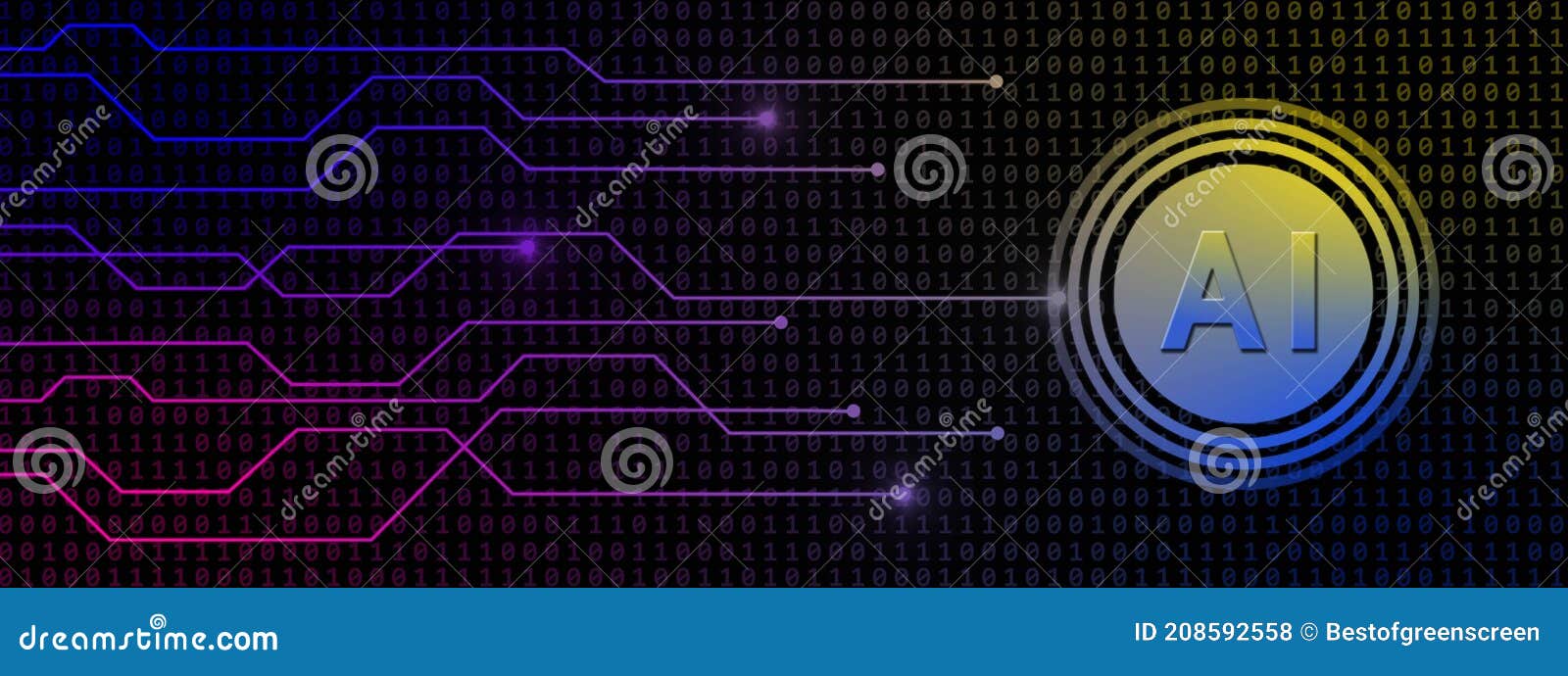 Ai Artificial Intelligence Symbool Met Informatie Verbindende Regels ...