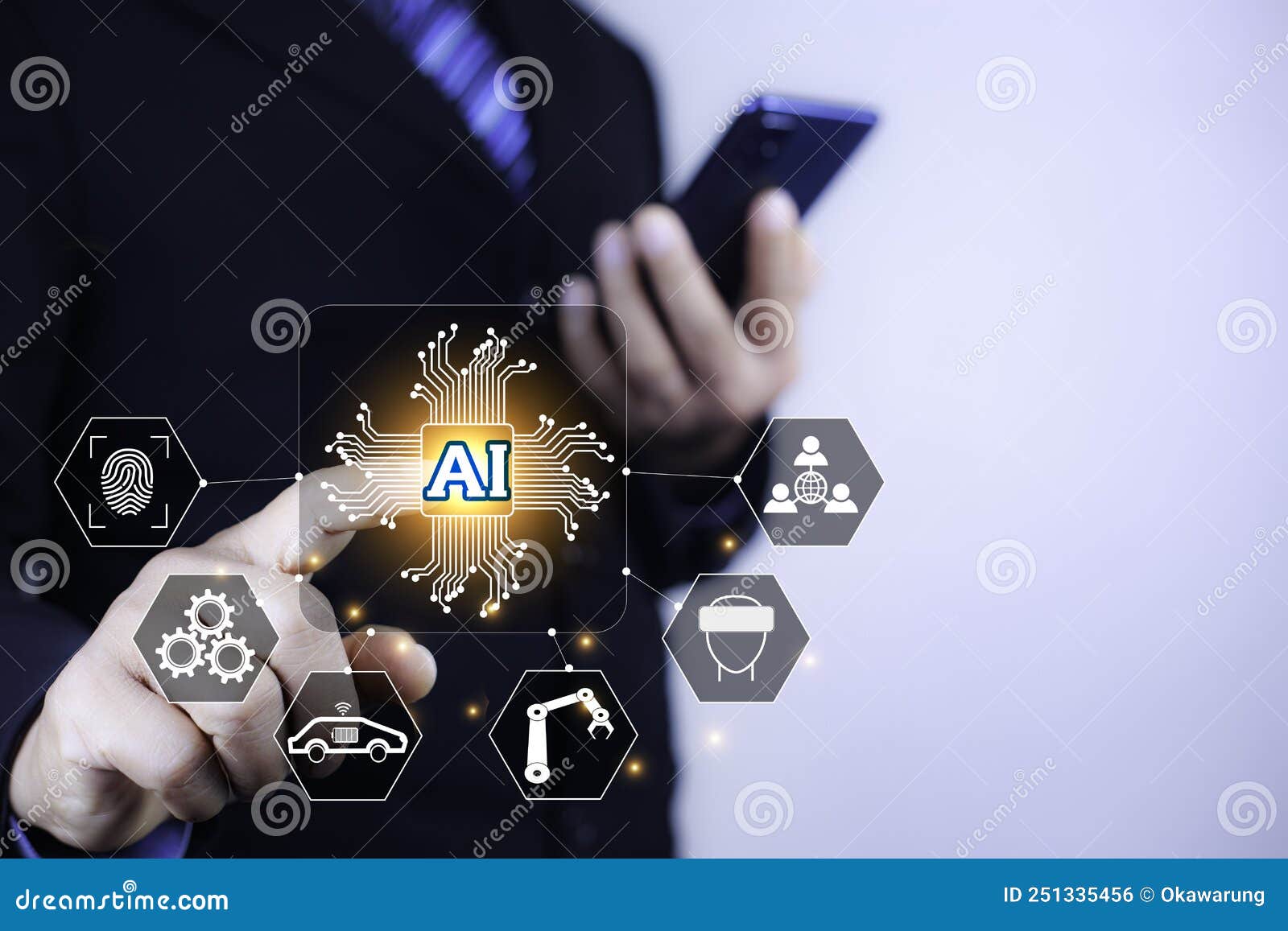 AI Artificial Intelligence Technology Networks Connecting Wireless ...