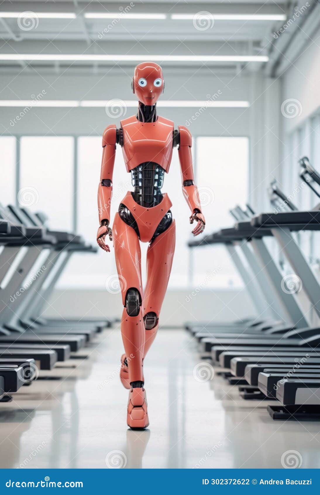 Experimental Humanoid Athletic Robot is Tested in a Gym Stock Photo ...