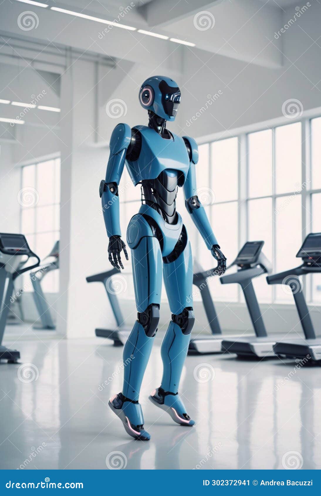 Experimental Humanoid Athletic Robot is Tested in a Laboratory Stock ...