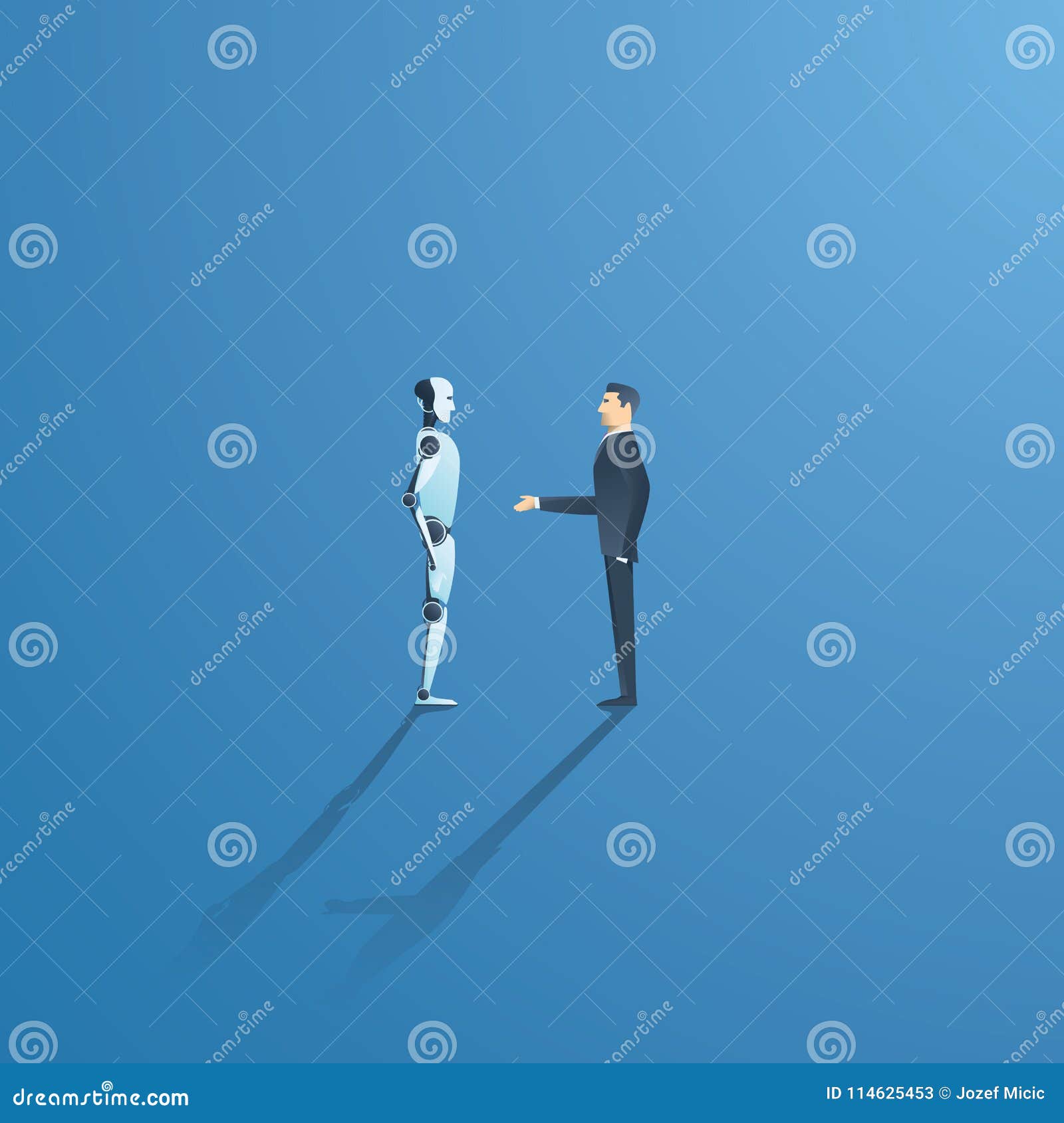 Ai or Artificial Intelligence Vector Concept with Ai Robot Handshake ...