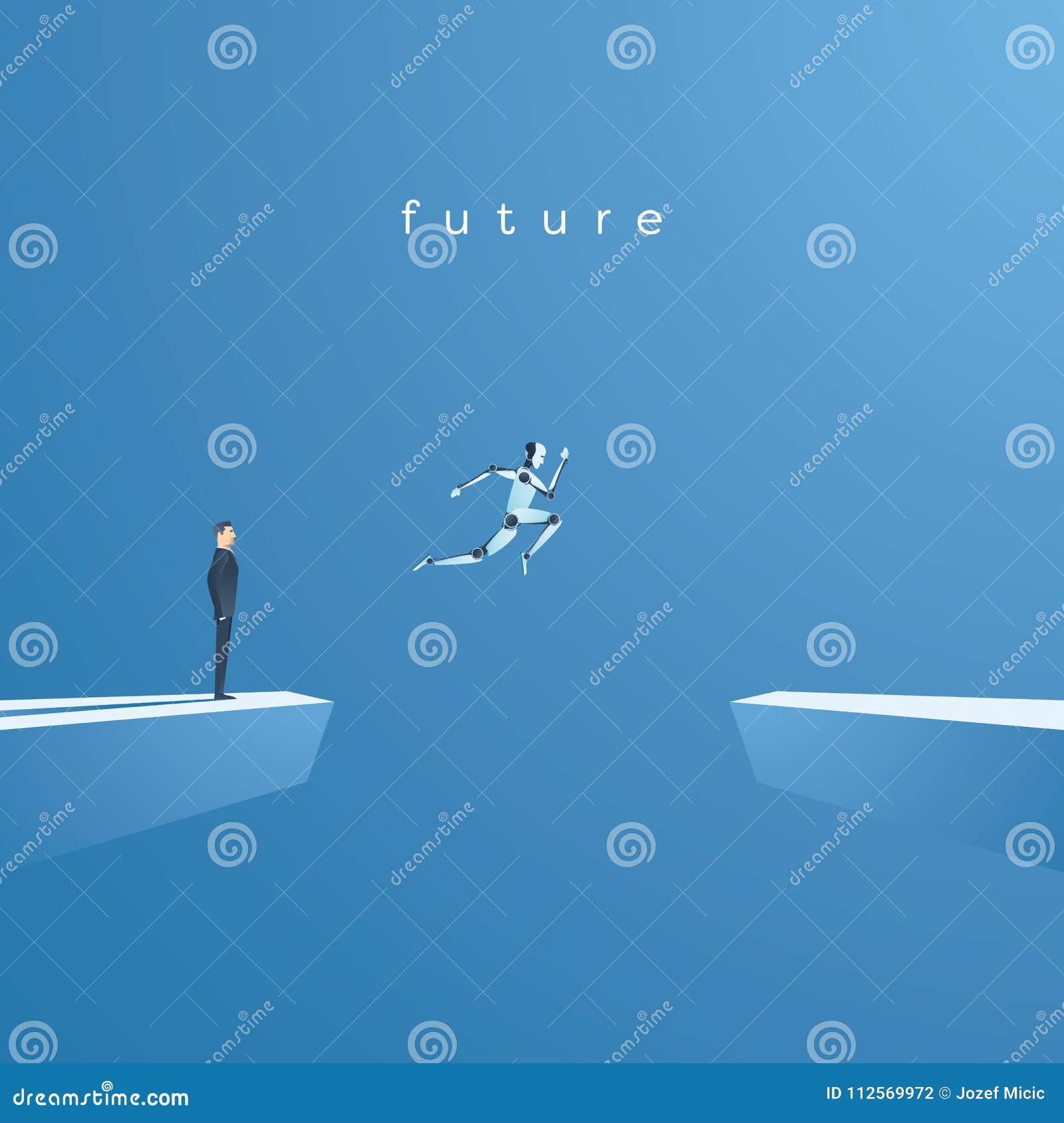 Ai Or Artificial Intelligence Vector Concept With Ai Robot Jumping ...