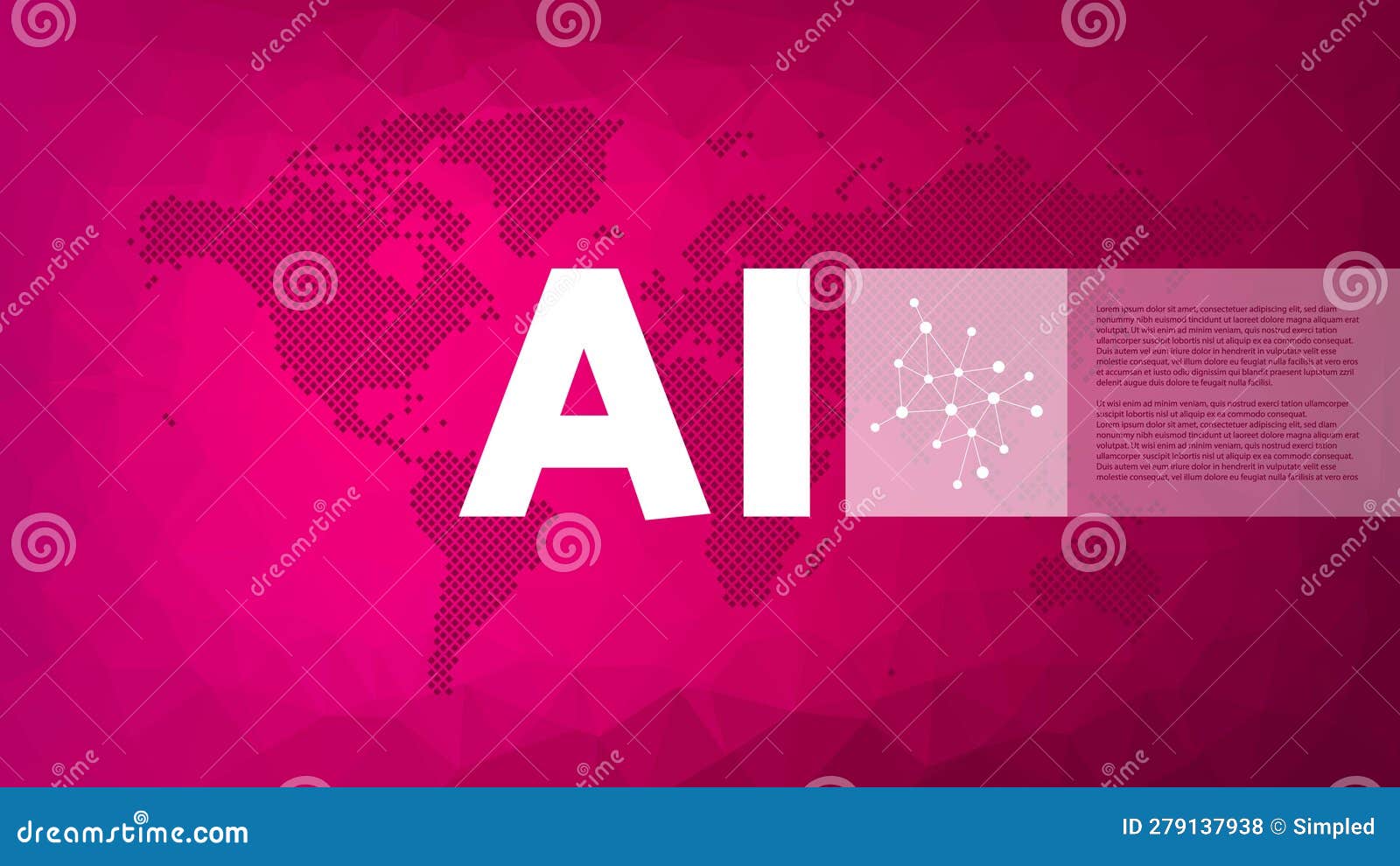AI Artificial Intelligence Vector. Poly Pattern. World Map Stock Vector ...