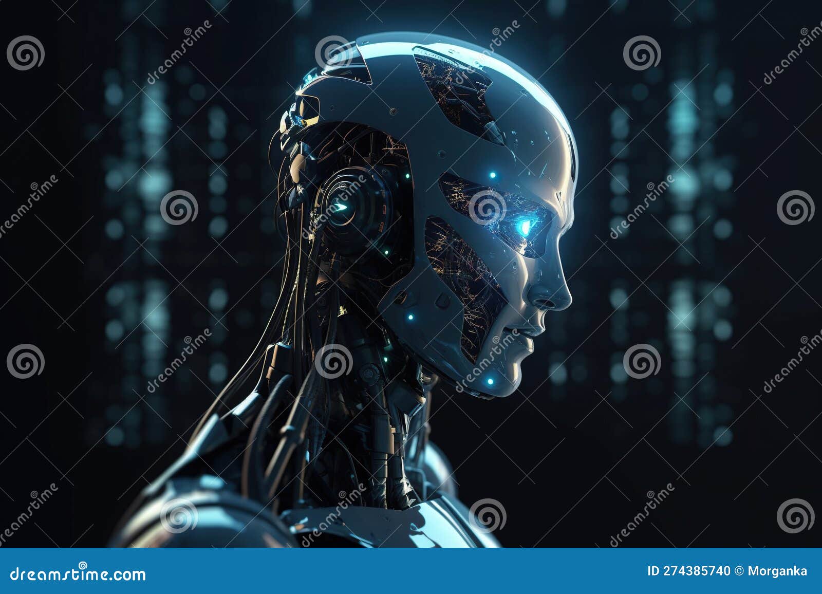 AI Artificial or Machine Intelligence Concept. Stock Illustration ...