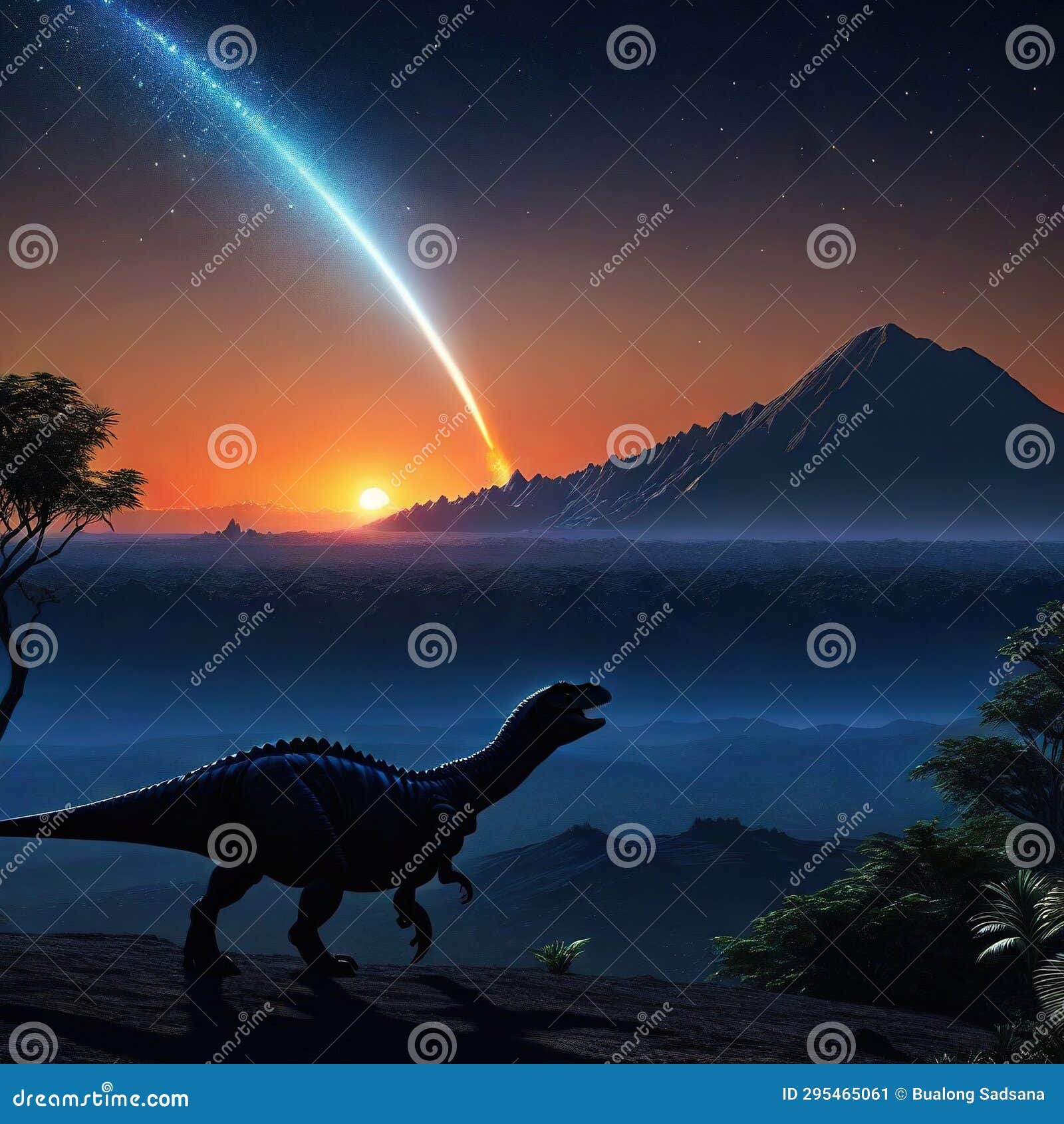 Ai Artwork of the Comet or Meteorite that Made the Dinosaurs Extinct ...