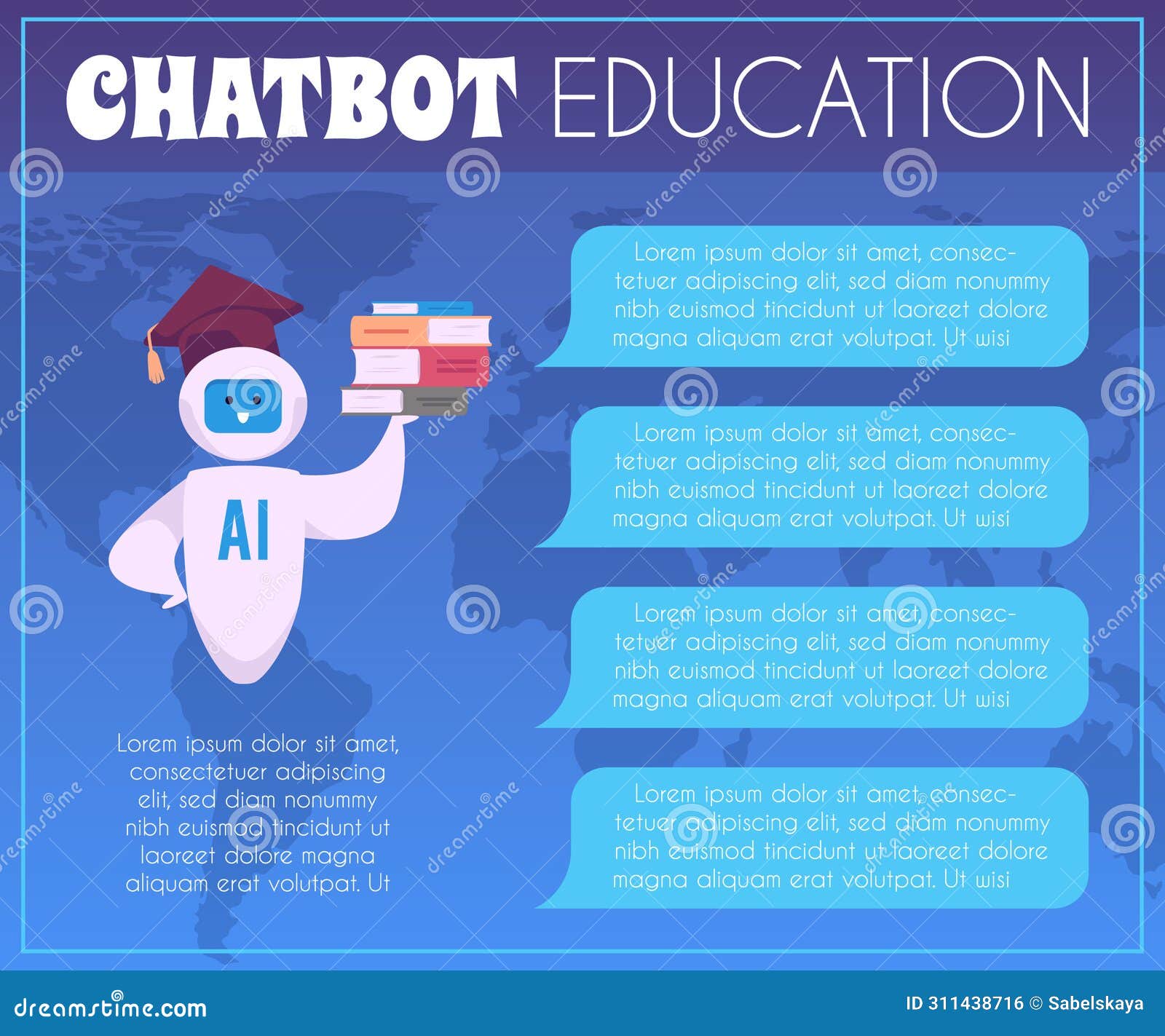 AI Assistance Robot Holds Books Stack, Chat Bot Education, Distance ...