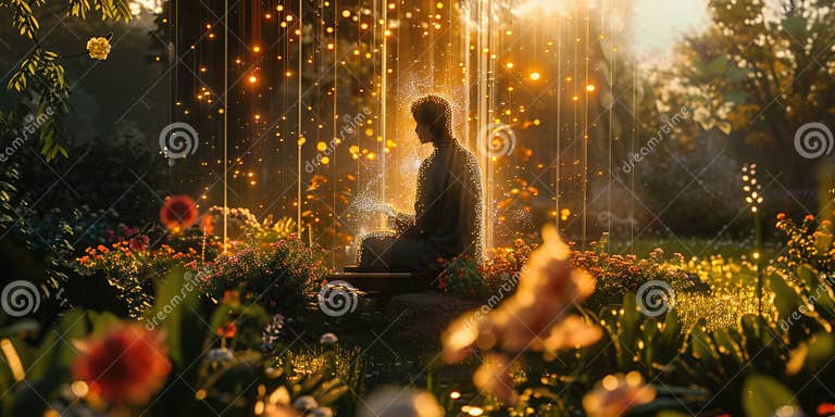 Musician with AI in Serene Outdoor Setting AIG60 Stock Photo - Image of musician, composition ...