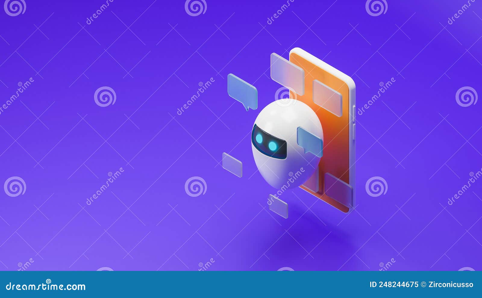 Ai assistant stock illustration. Illustration of business - 248244675