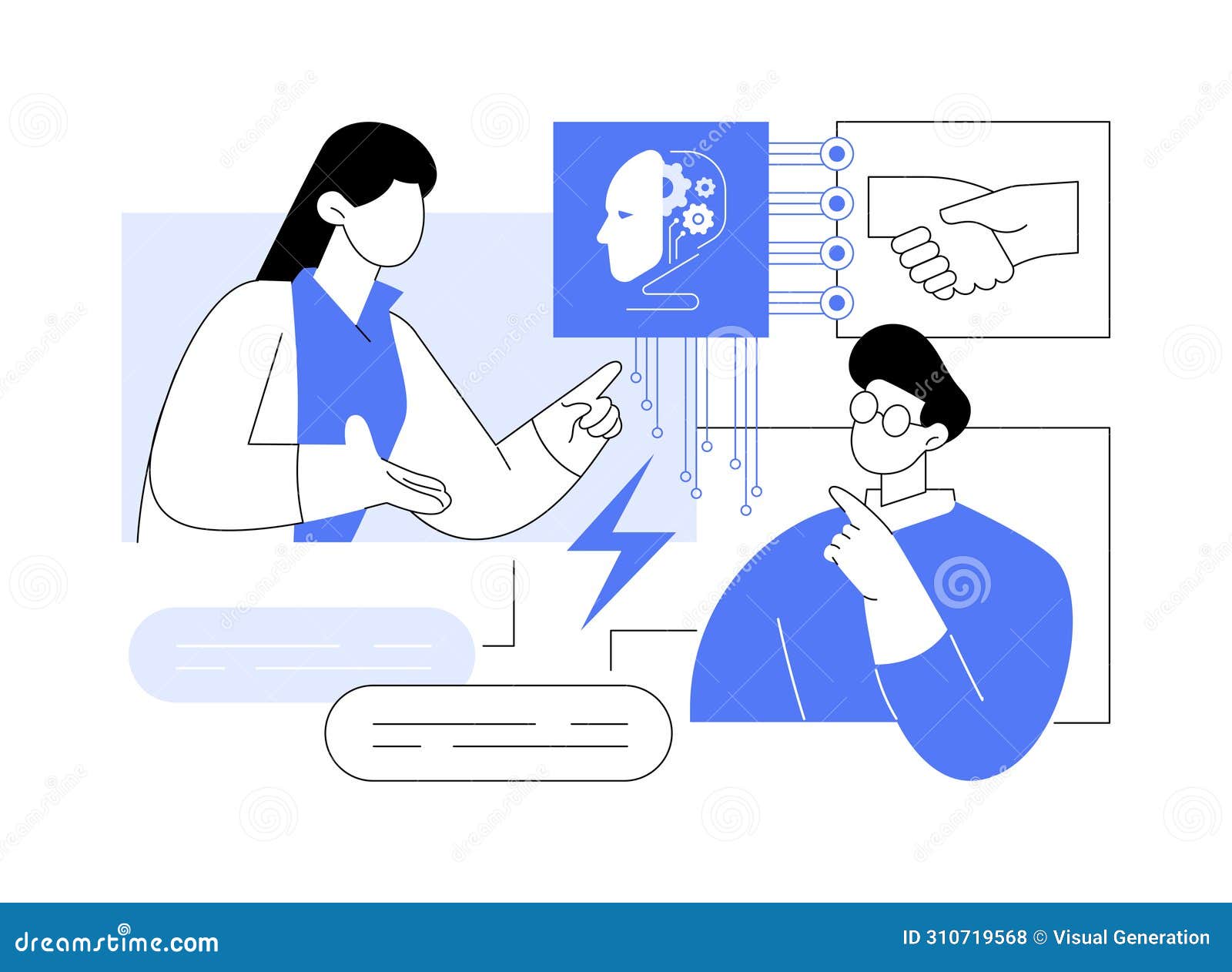 AI-Assisted Conflict Resolution Abstract Concept Vector Illustration ...